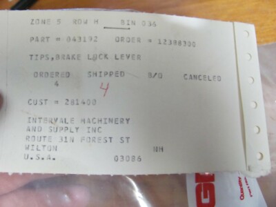 NOS Gravely 043192 43192 Brake Lock Lever Tips (Pack of 2) | eBay