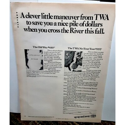 1968 TWA Up Up And Away Vintage Print Ad Original | eBay