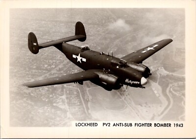 Vintage Aircraft Photo Postcard - LOCKHEED PV2 ANTI-SUB FIGHTER BOMBER ...