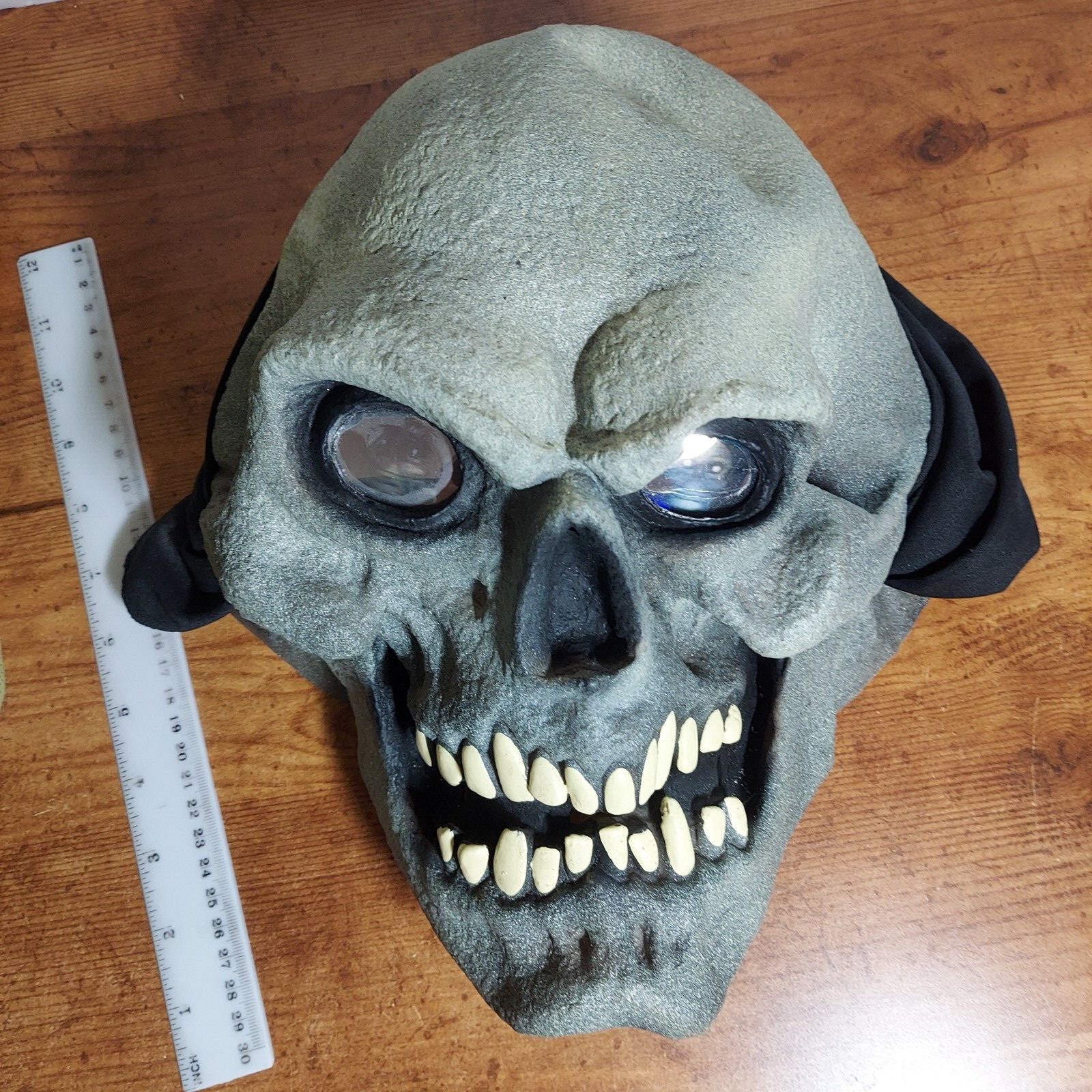 Gray Skull Skeleton Grim Reaper Adult Mask - Gem