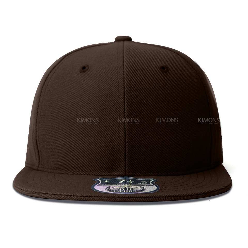 Premium Solid Fitted Baseball Cap Hat Blank Plain Flat Bill 9-Sizes ...