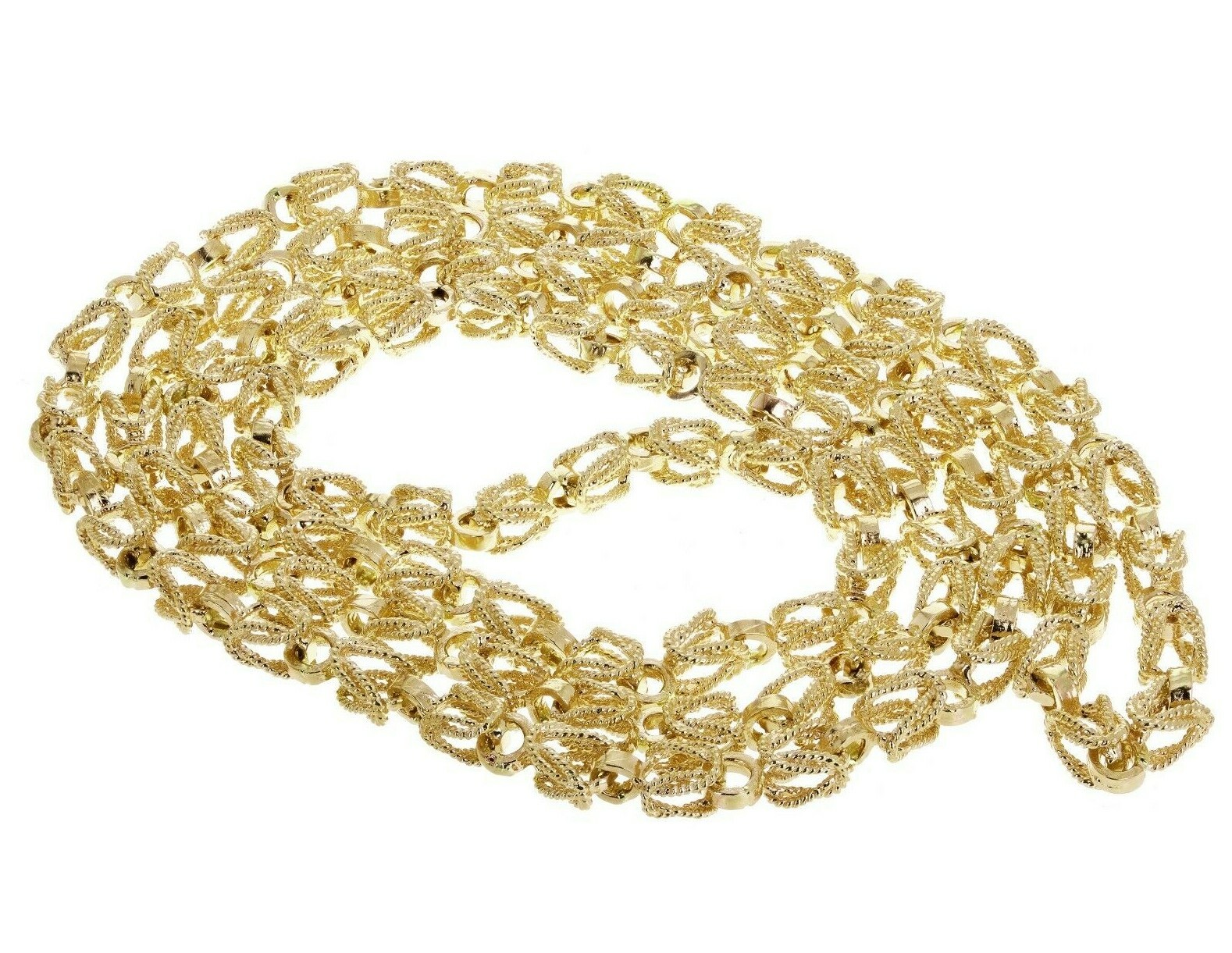Men's 10k Yellow Gold Turkish Link Chain Necklace 24" 5mm - 42 grams | eBay