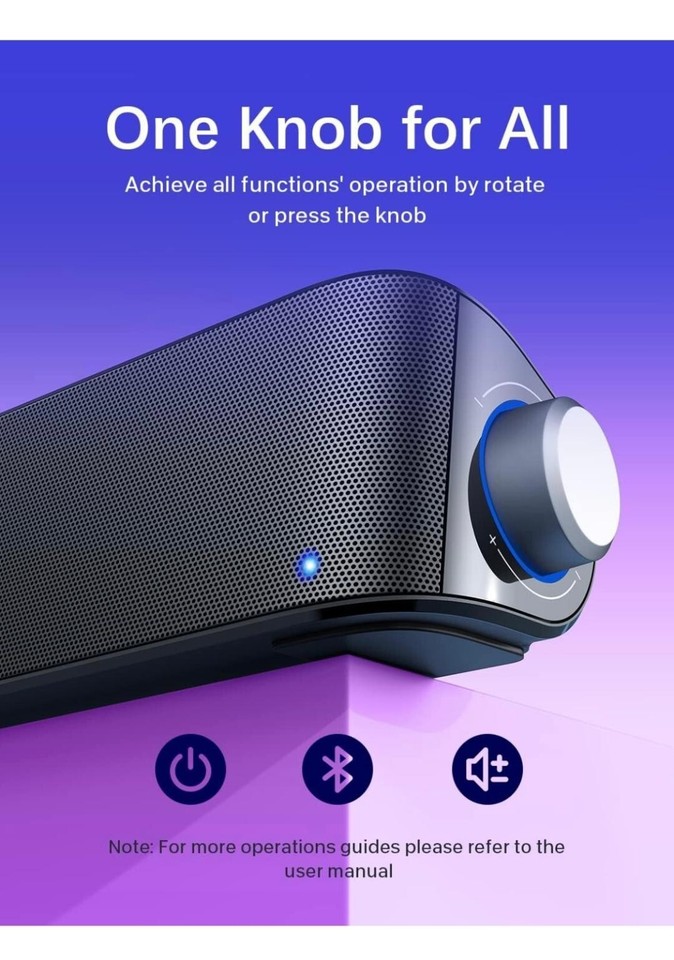 Nylavee SK100 HiFi Sound Quality 3.5MM Bluetooth 5.0 Computer Soundbar | eBay