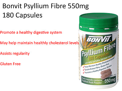 BONVIT Psyllium Fibre Capsules Gluten Free ( 180 Capsules x 550mg ...
