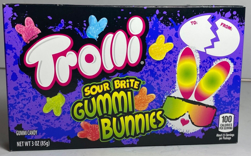 Trolli Candy Sour Brite Gummi Gummy Bunnies 3oz. New Candies in Theater ...