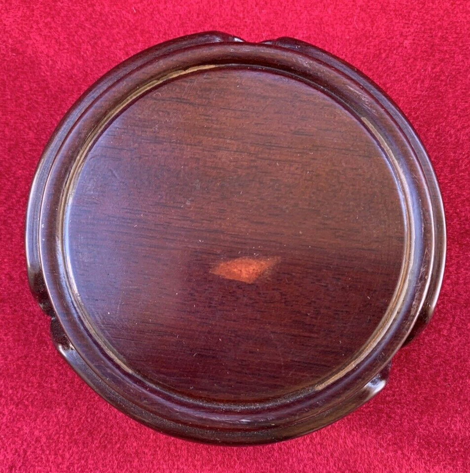 Vintage Chinese Wooden Finely Carved Base Stand 4.25" Diameter | eBay UK