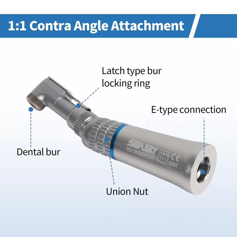 NSK Style Dental Push / Latch Head Contra Angle Handpiece Slow Low ...