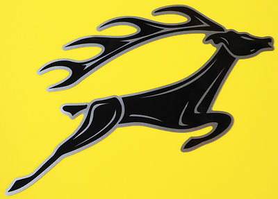TRIUMPH STAG pair of cutout leaping STAG logo stickers decals, gloss ...