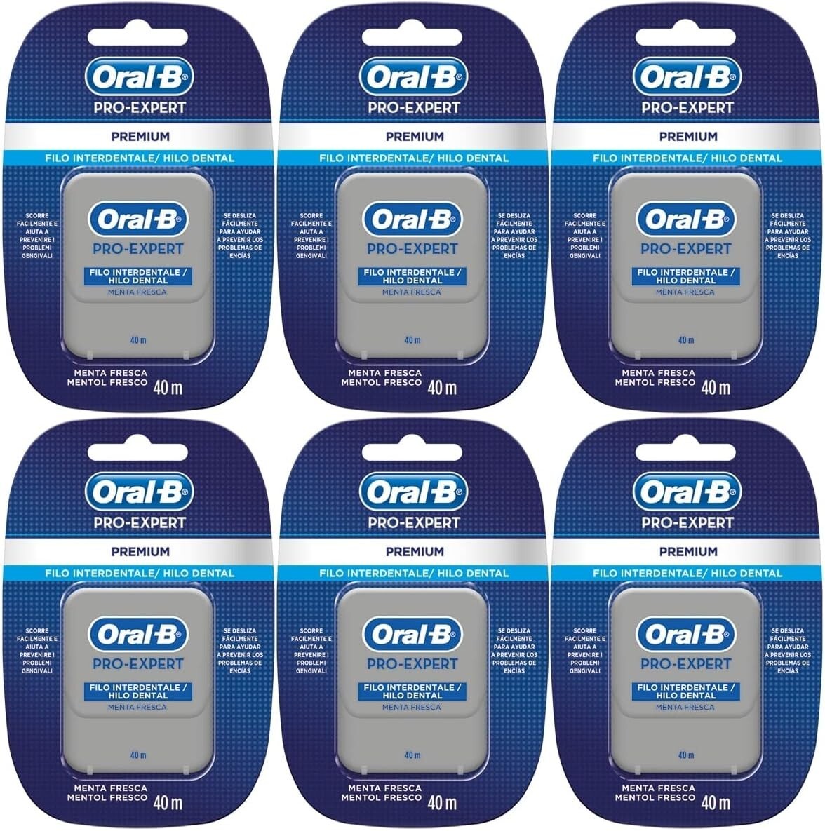 6 x Oral-B Pro Expert Premium Dental Floss 40m Cool Mint Floss Healthy ...