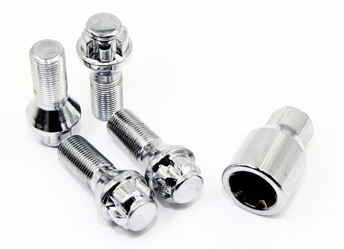 4 14x1.25 28mm Chrome Wheel Locks BMW X1 X3 X4 X5 X6 2 3 4 5 6 7 Z ...