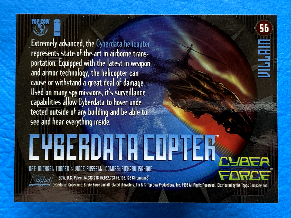 1995 Topps All-Chromium Cyber Force Cyberdata Copter #56 | eBay