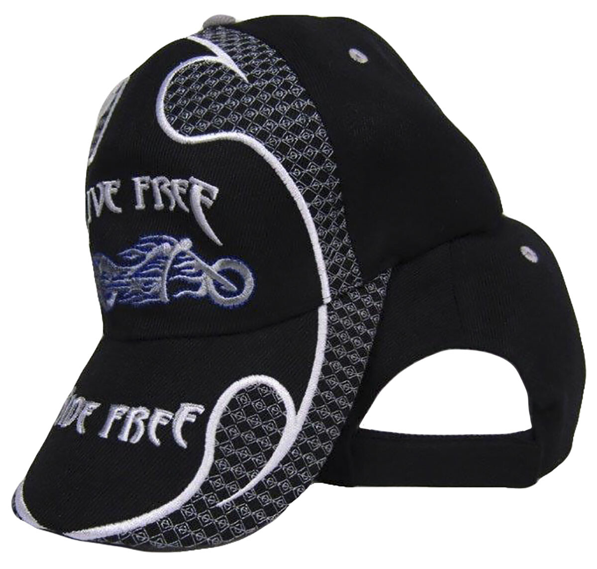 Black Live Free Ride Free Motorcycle Baseball Cap Hat CAP890A (TOPW) | eBay
