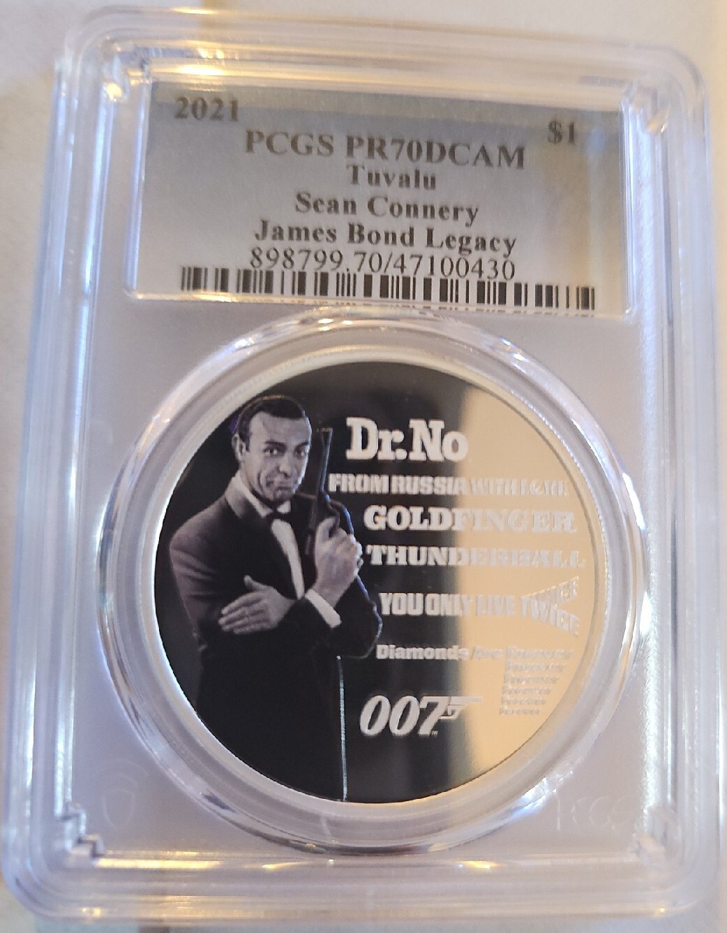 2021 James Bond Legacy Sir Sean Connery SILVER PROOF $1 1oz COIN PCGS ...