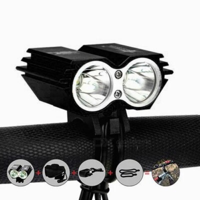 1800 lumen LED battery pack included 4 four modes MTB bike light X2 ...