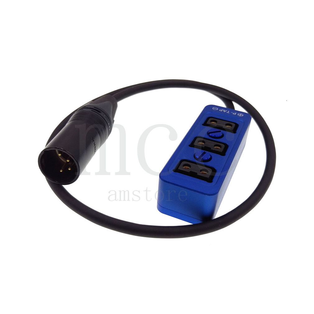 XLR 4 pin Male to 3-Port P-Tap Female Dtap Splitter Cable for Camera ...