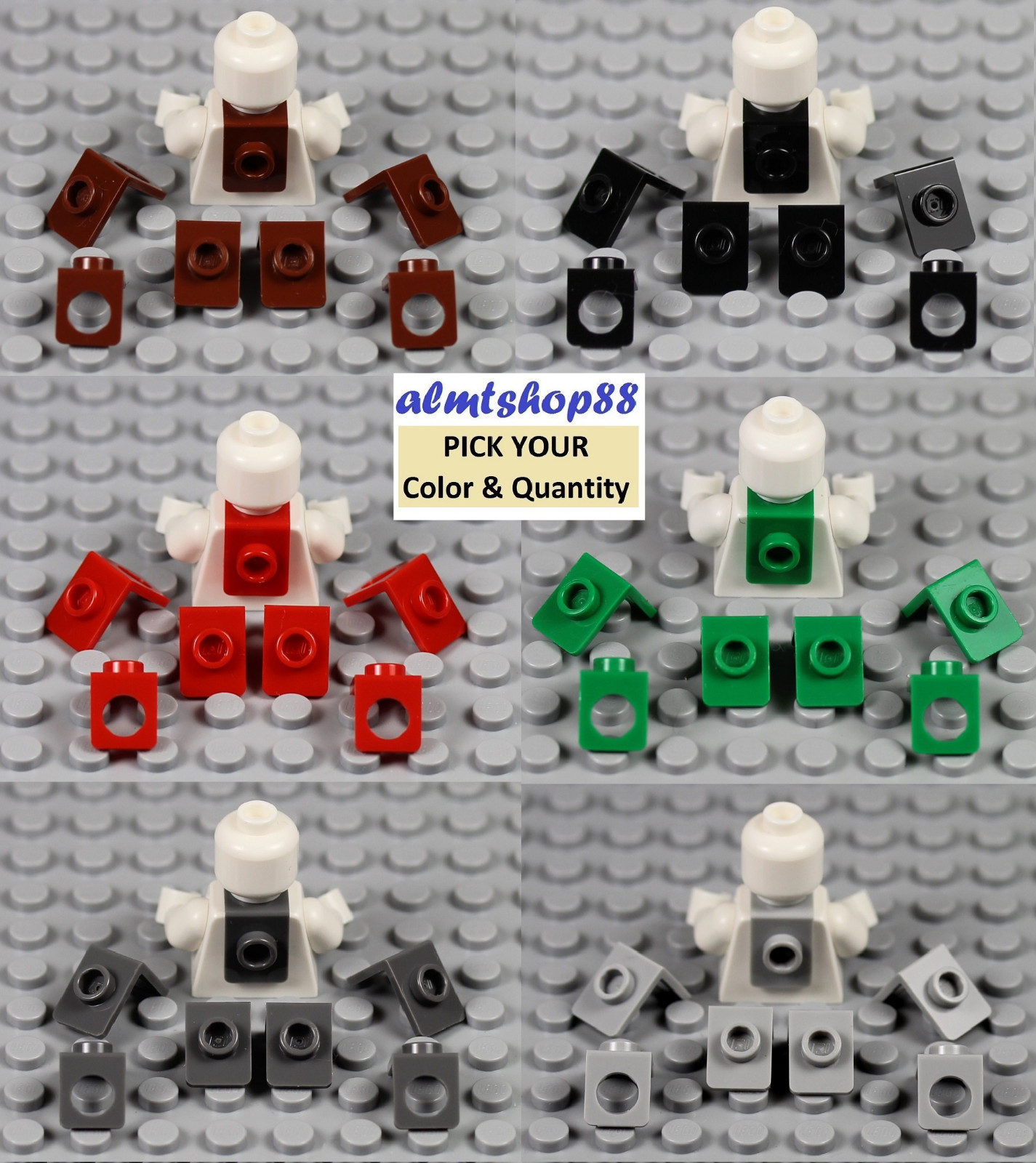 LEGO - Neck Bracket w/ Back Stud - Minifigure Body Wear Dark Light Gray ...