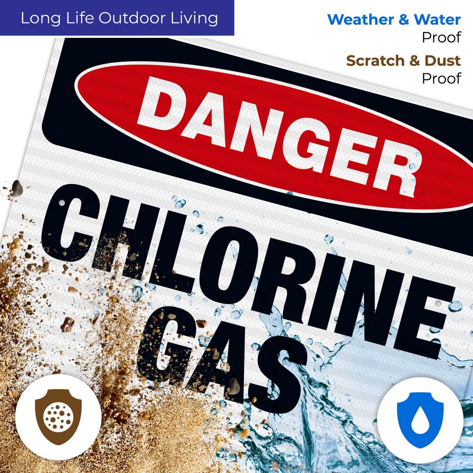 Danger Chlorine Gas Sign, OSHA Danger Sign, | eBay