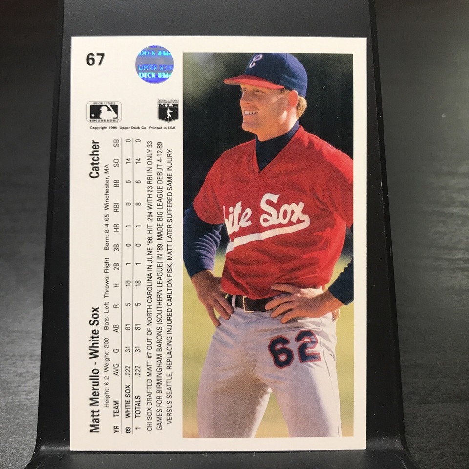1990 Upper Deck Matt Merullo #67 White Sox RC | eBay