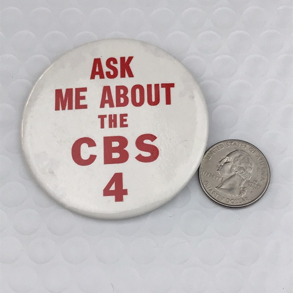 Ask Me About CBS 4 TV Channel Local News Vintage Pin Button Pinback | eBay