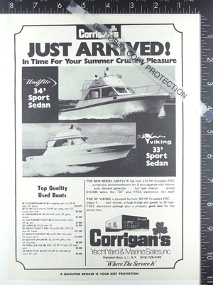 1973 AD for Yacht Yard Marine Sales Viking 33 34 Uniflite Sport Sedan ...