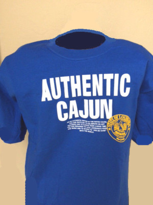 AUTHENTIC CAJUN TSHIRT LOUISIANA SIZE M SHORT SLEEVE ROYAL BLUE COTTON ...