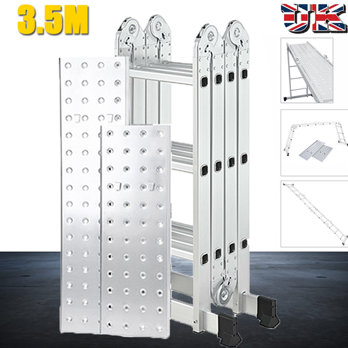 14in1 Aluminium Folding Ladder 3.5M Multi Purpose Position Platform ...