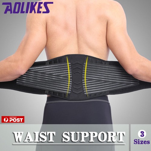 Posture Waist Trimmer Lumbar Lower Support Belt Pain Relief Back Brace ...
