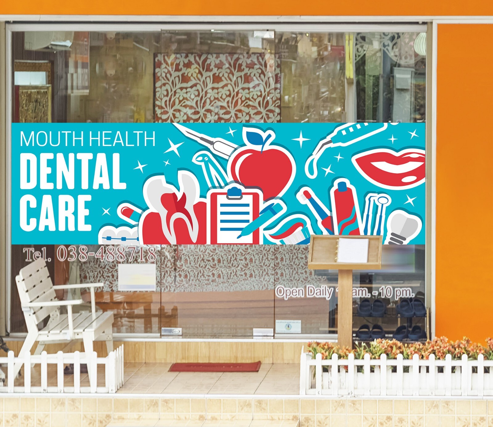 3D Dentist Clinic Dental G347 Window Stickers Vinyl Wall Mural Decals ...