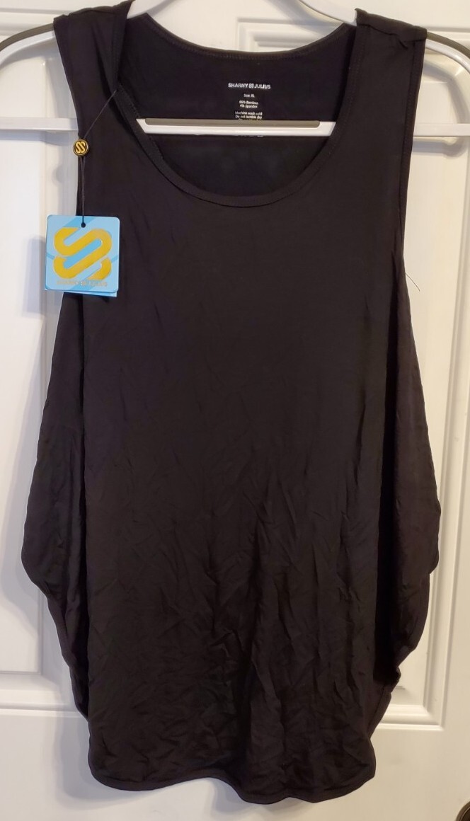 Women's Sharny & Julius SJ Softskin Mumlet Bamboo Singlet Top Black ...