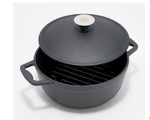 Cook's Essentials Cast Iron 3-qt Braiser with Trivet Black | eBay