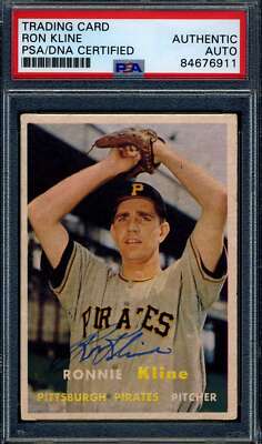 Ron Kline PSA DNA Signed 1957 Topps Autograph | eBay