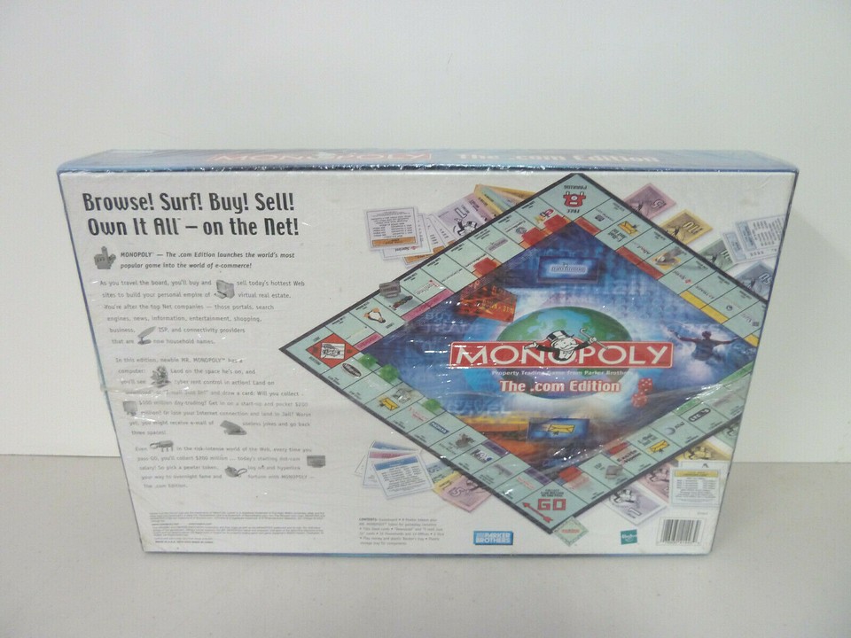 New Sealed Monopoly The.Com Edition Parker Brothers Board Game ...