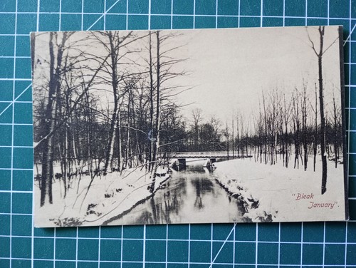 XH579 CPA circa 1905 paysage neige rivière arbres - bleak January | eBay