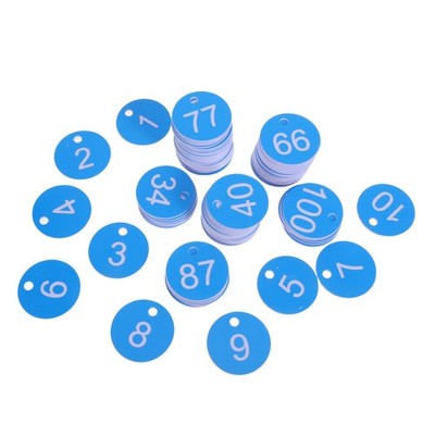 100Pcs Round Number Tags, 1-100 Plastic ID Number Marking ...