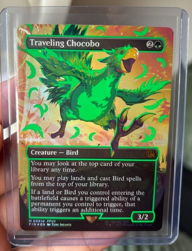 2025 MTG FINAL FANTASY COLORFUL NEON INK GREEN TRAVELING CHOCOBO NEAR ...