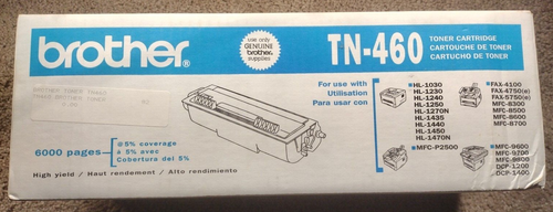 Brother TN-460 Black HIGH YIELD Toner Cartridge TN460 Brand New ...