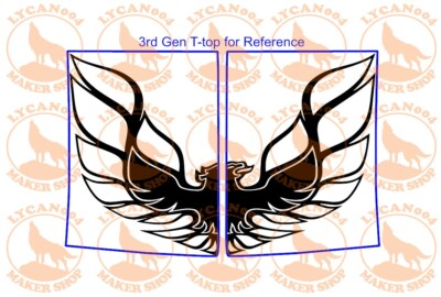T-Top Firebird Vinyl Decal - Fits 3rd Gen 82' to 92' Firebird/Trans-AM ...