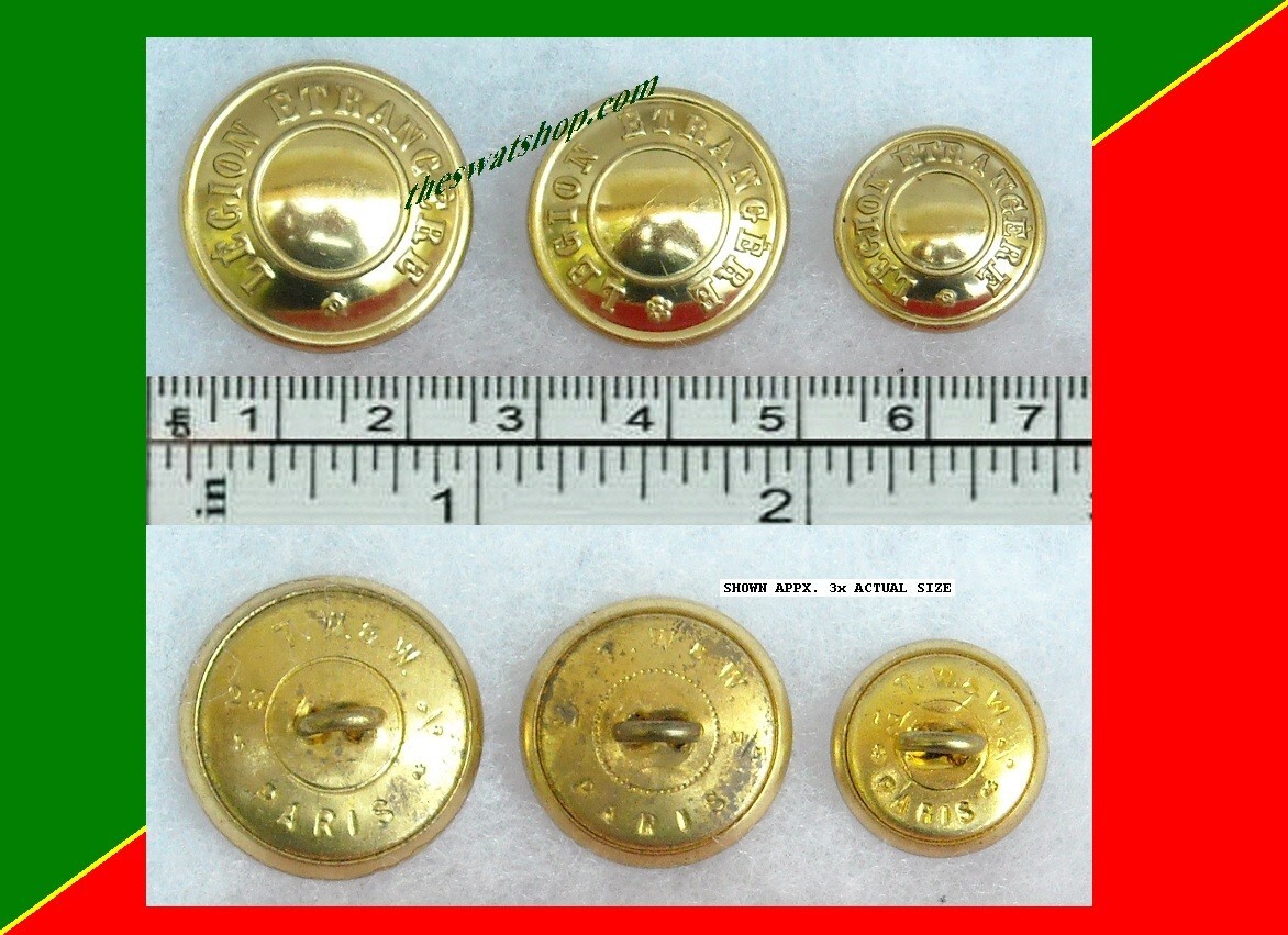 LEGION ETRANGERE BUTTONS INFANTRY Group of 3 different sizes REI Post ...