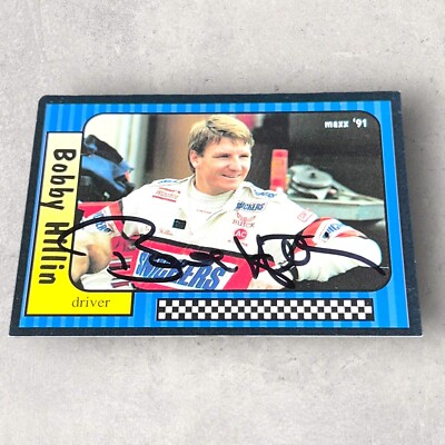 Bobby Hillin Jr SNICKERS autographed VINTAGE 1991 MAXX WINSTON CUP ...