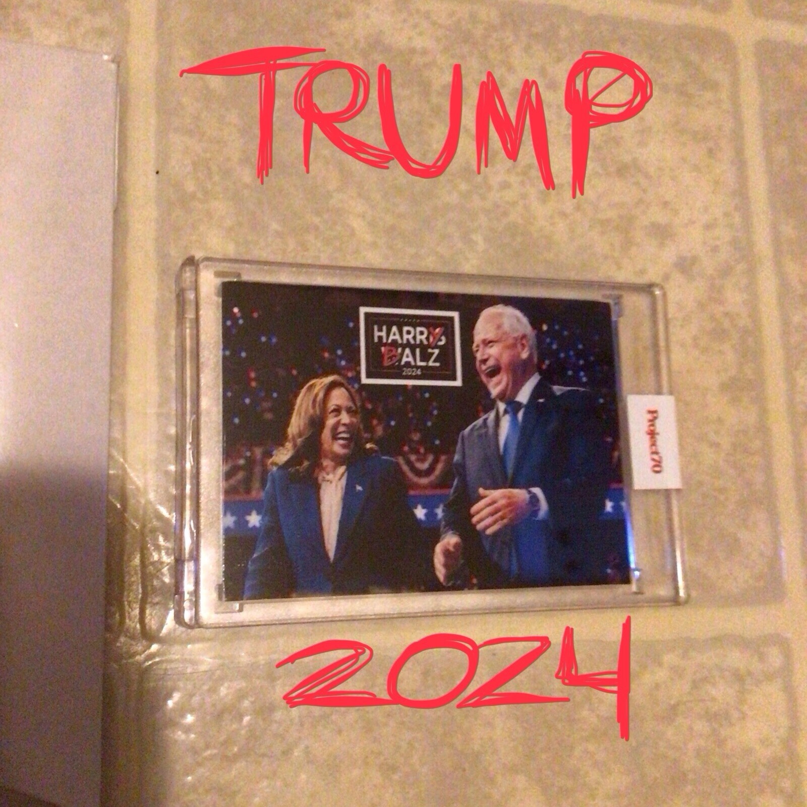 Topps Project 70 Donald Trump 2024 Harris Walz Custom Art Parody HAHA ...