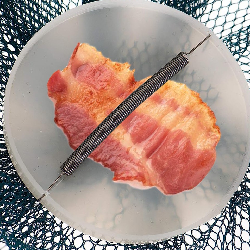 2 x CRAB FISH CRAYFISH LOBSTER DROP NET BAIT CLIP & ROPE SAFE CRABBING ...