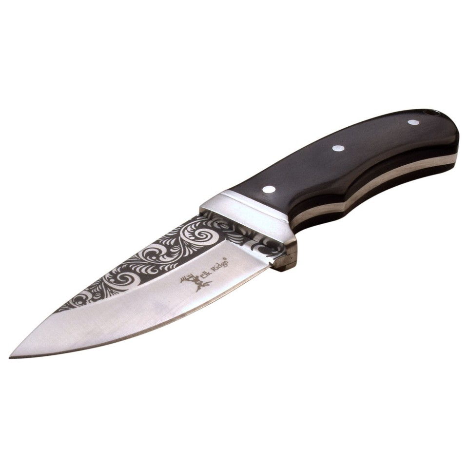 Elk Ridge ER-200-18BK Short Fixed Blade Knife for Camping Hunting ...