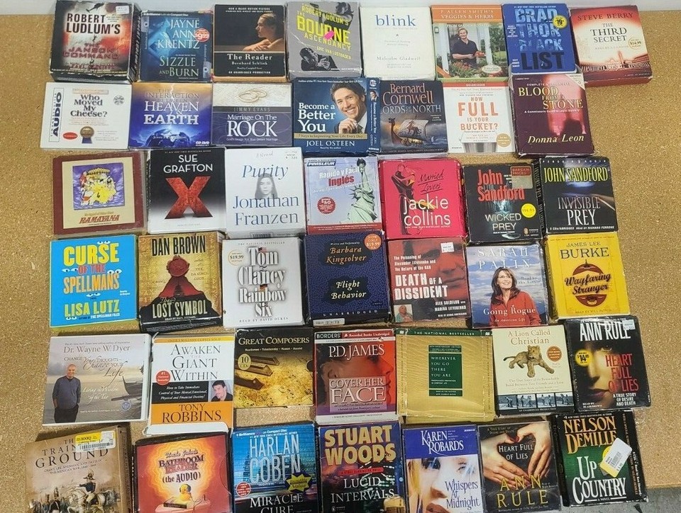 Wholesale Random Audio books on cd lot of 30+ assorted audiobooks ...