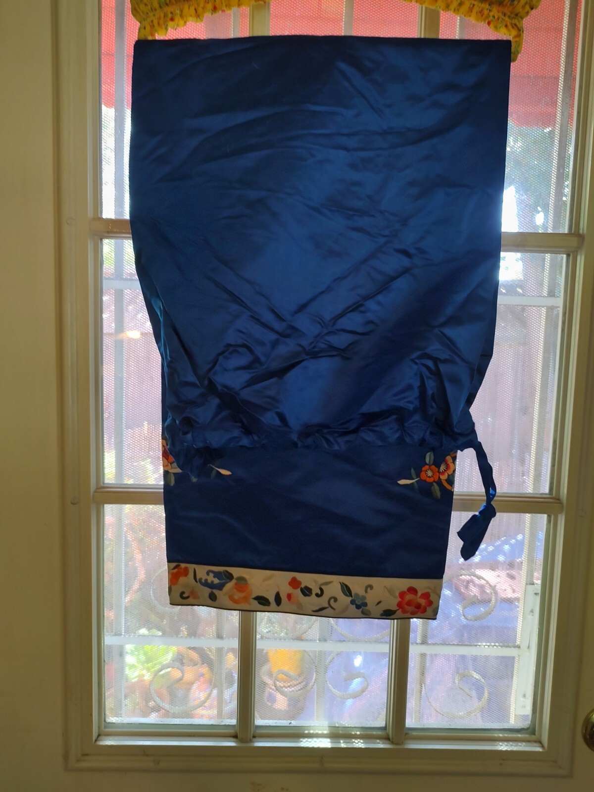 Vintage Silk Chinese Embroidery Draw String Pants blu… - Gem