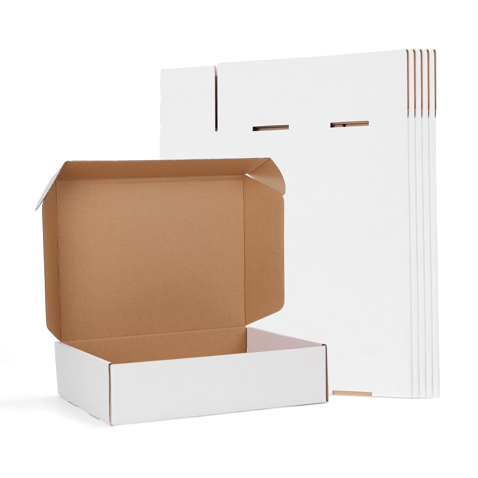 6 Pack 12x9x3 Shipping Boxes, White Corrugated Cardboard Boxes for ...
