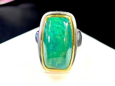 RARE KARL LEE BIG SUR NEPENTHE 22K GOLD 925 STERLING DOMED VARISCITE ...