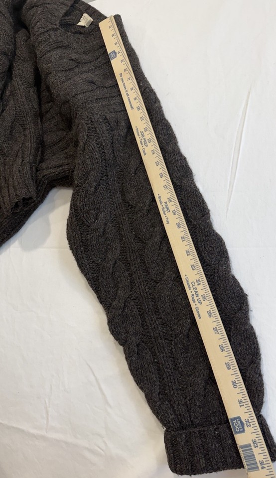 Vtg J.CREW Sweater Mens XXL Brown Fisherman Oarsman Chunky Wool Cable ...