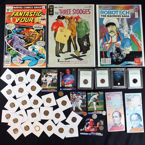 Junk Drawer Collection w Rare 30c Comic Coins Sports Cards & Meteorites ...