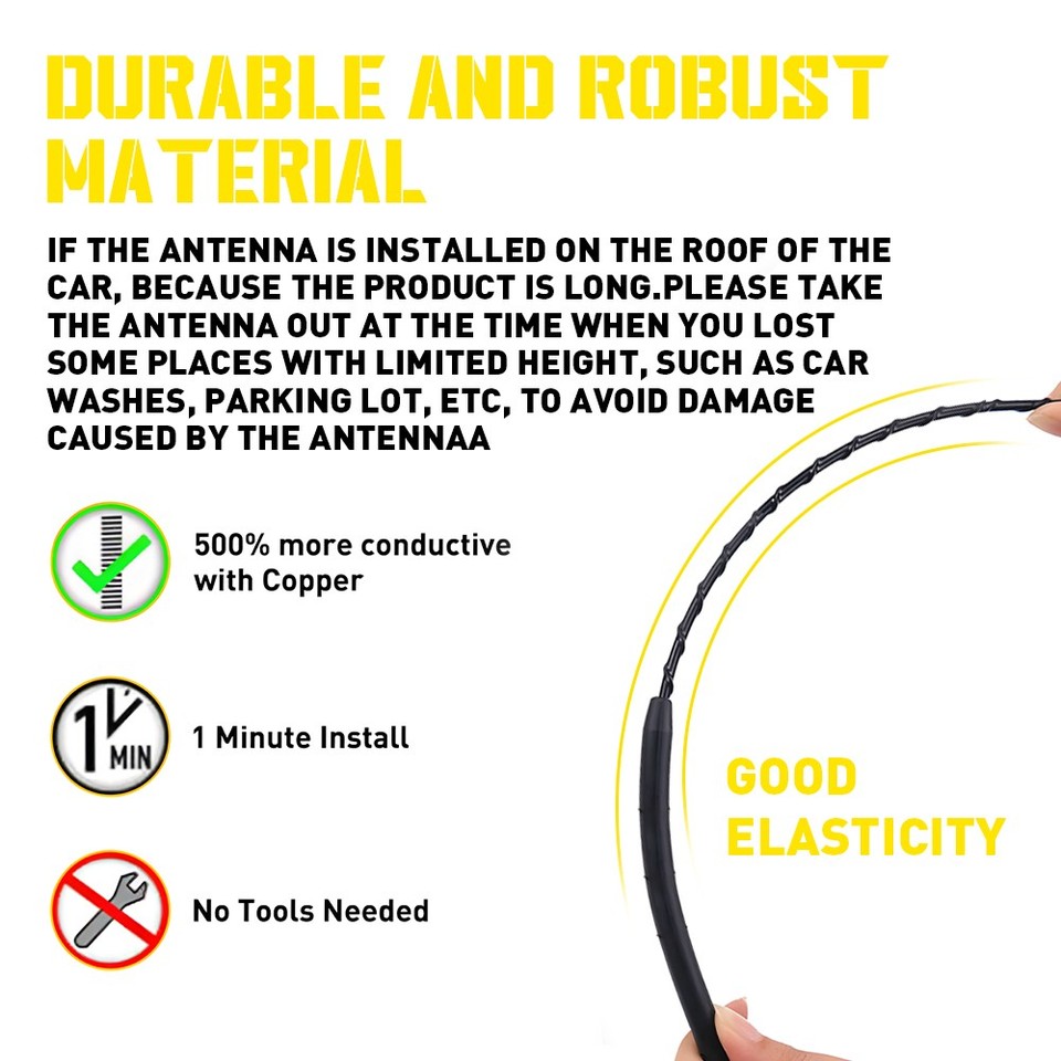 13" Short Mast Antenna Black Radio AM/FM Replacement For GMC SIERRA ...