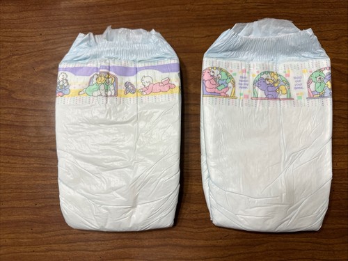 Vintage RARE Huggies Blue PLASTIC Baby Steps For Him SZ 2 Small Medium ...